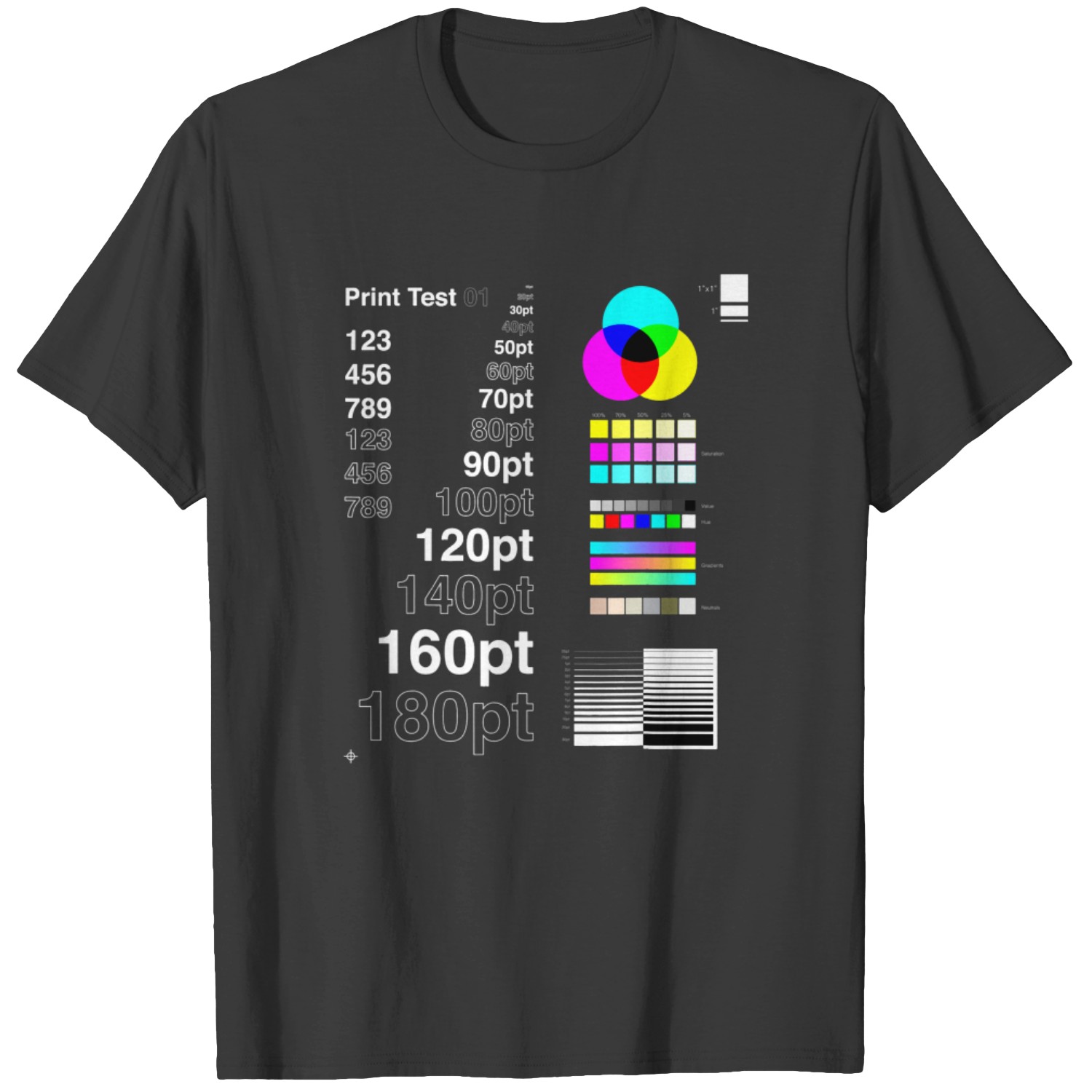 Mens CMYK Graphic Design Print Test T-Shirts