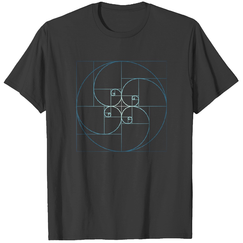 Fibonacci Spiral Golden Ratio Geometry Architecture Phi T-Shirts
