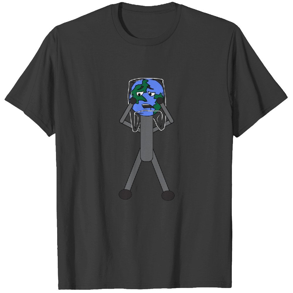Stick Figure Earth Plastic Bag Suffocation T-shirt