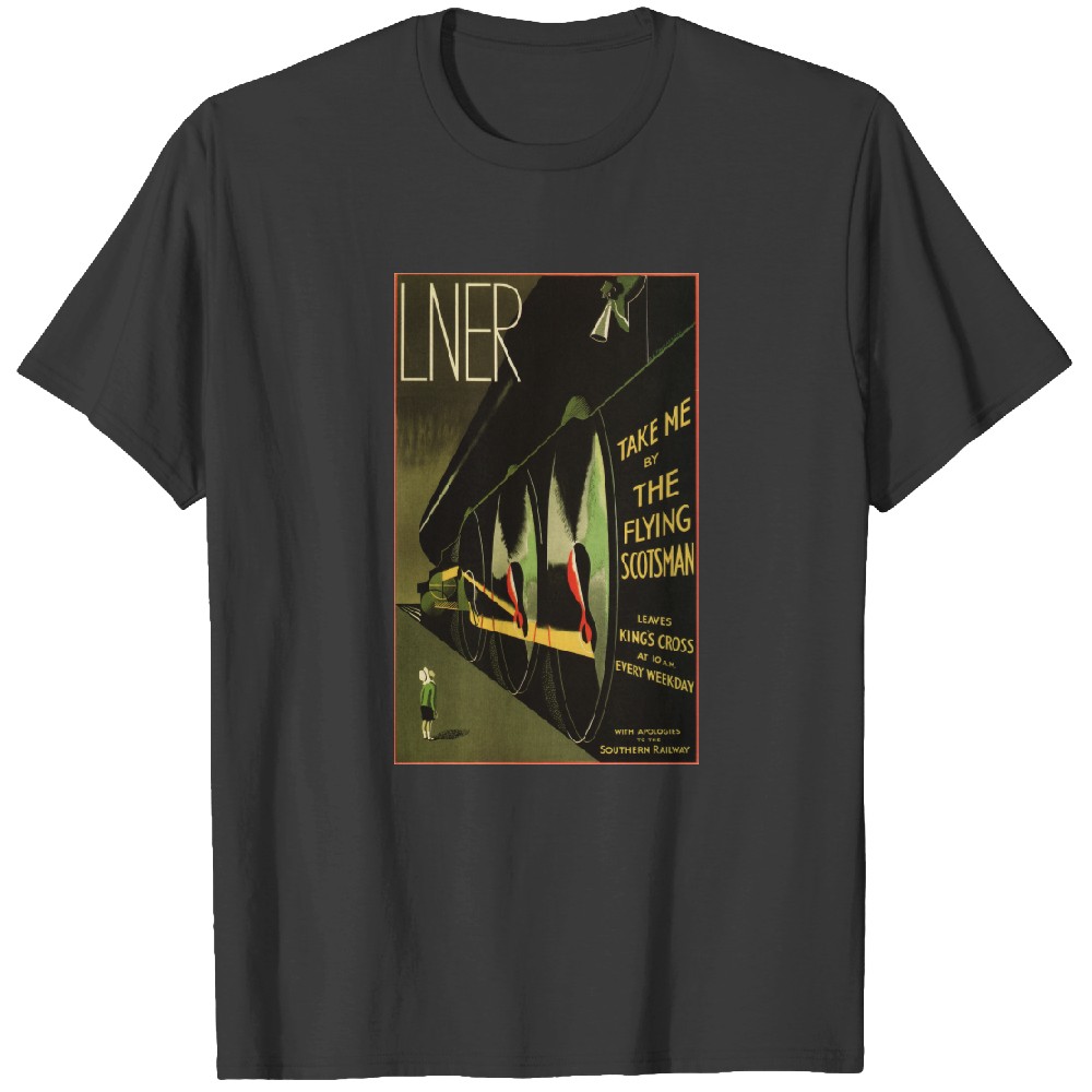 LNER The Flying Scotsman Train Vintage Railway Ad T-shirt
