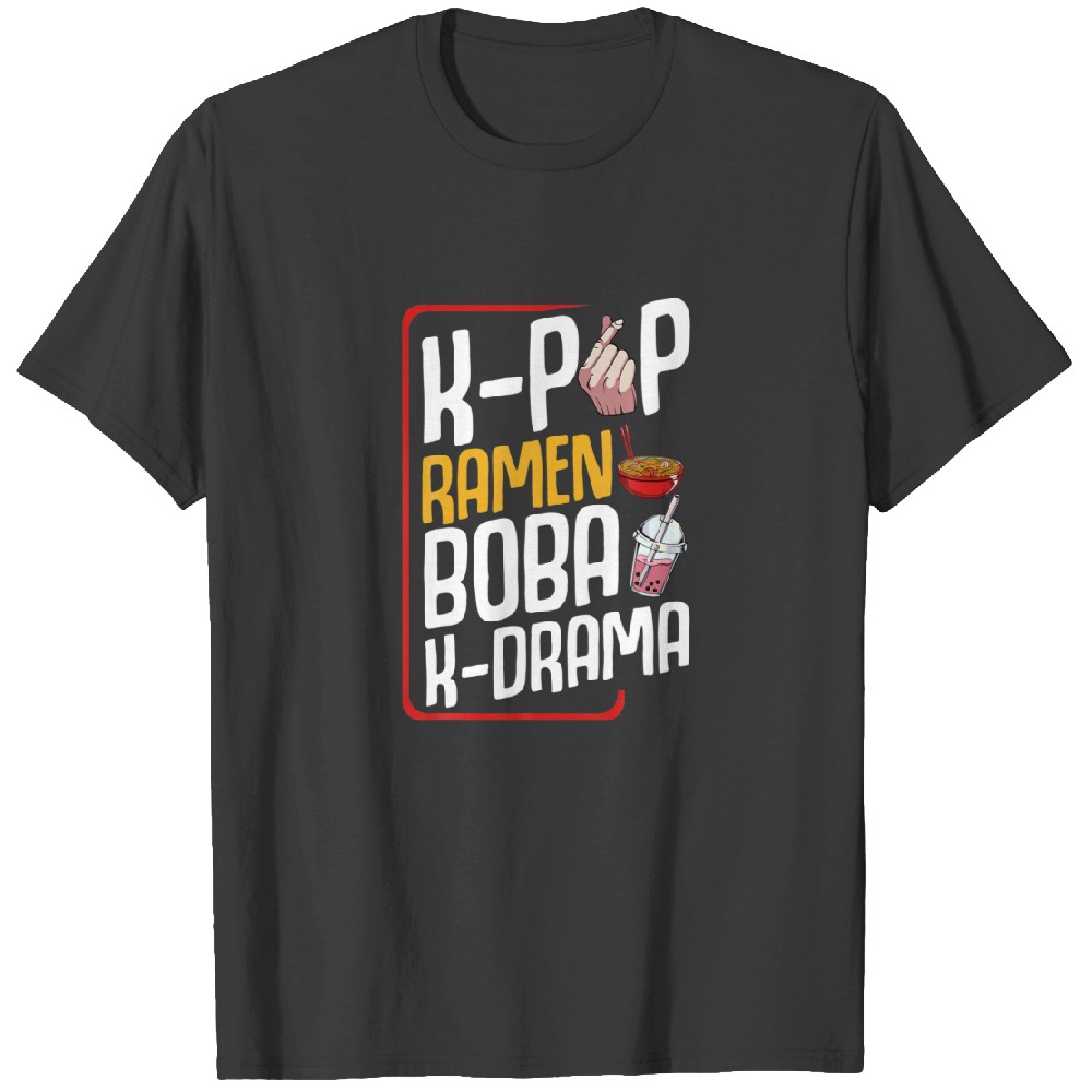 K-Pop Ramen Boba K-Drama Hangul Oppa Idol Soba Bub T-shirt