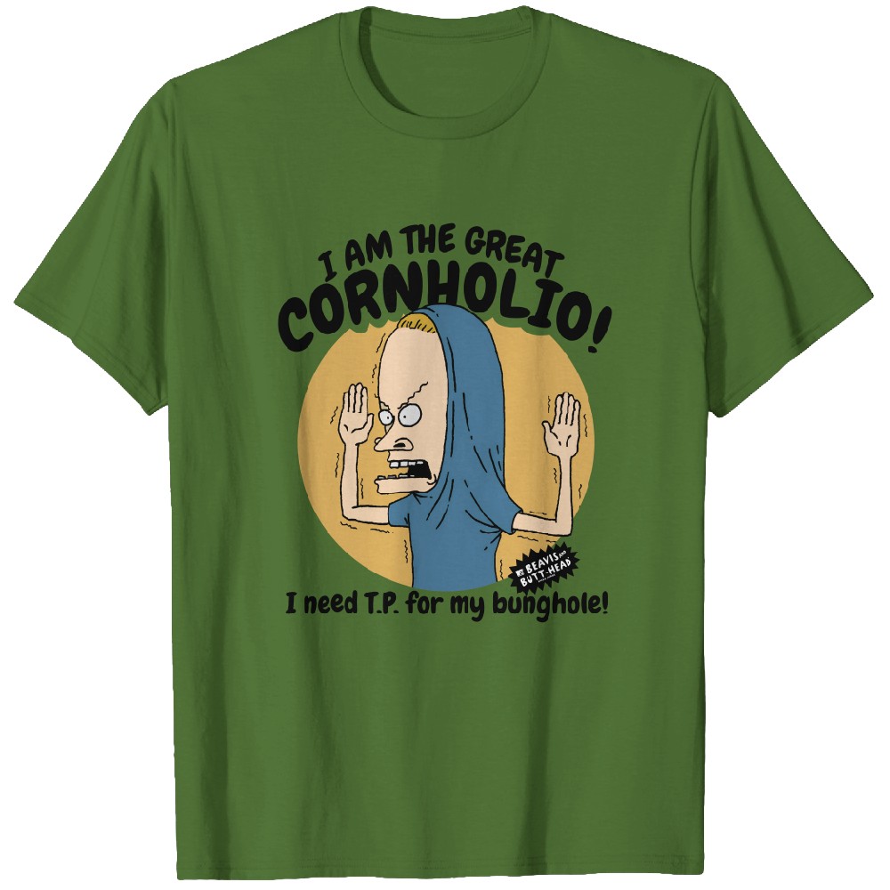 Beavis And Butt-Head Great Cornholio Denim Blue Shirts