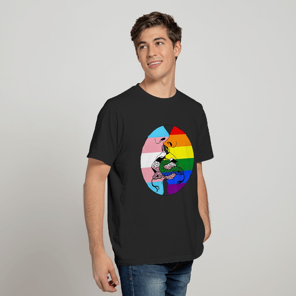 Kissing Faces LGBT Gay Pride Snakes Transgender T-shirt