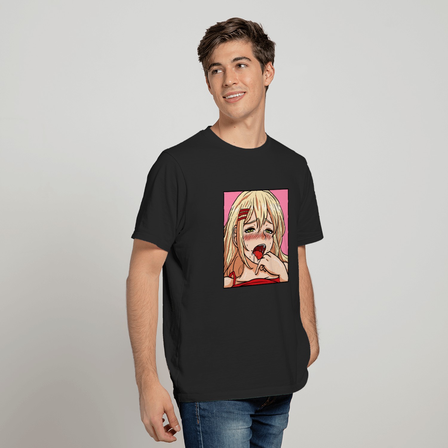 Ahegao Waifu Manga Anime Girl Drool T-shirt