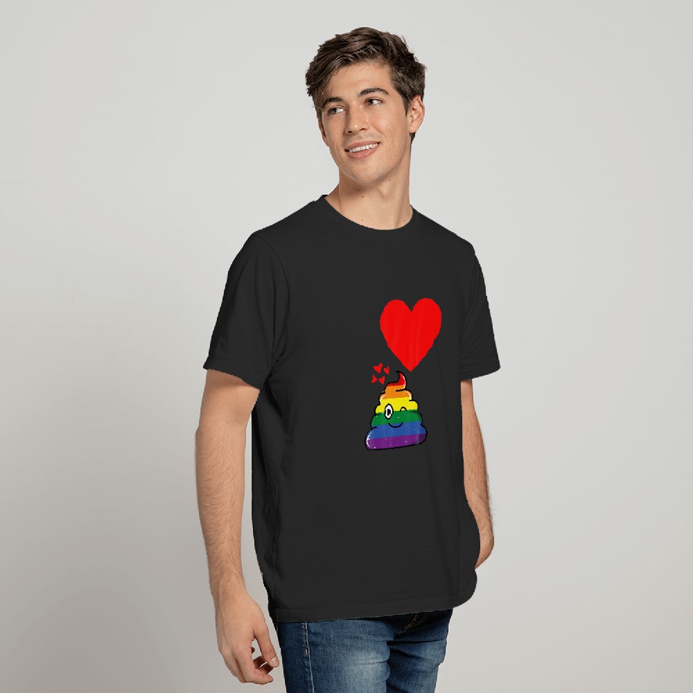 I Love Poop LGBTQ Heart Pooping Funny With Poopy P T-shirt