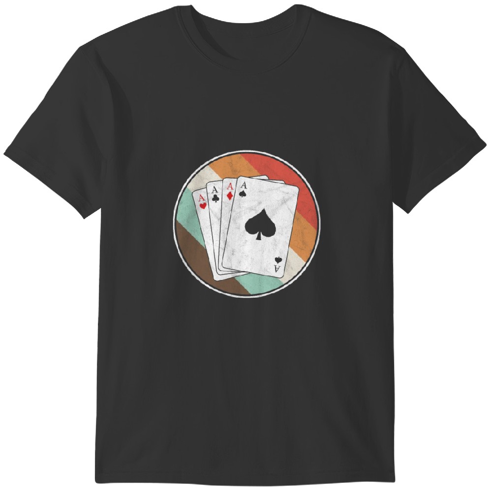 Cartes Splatter Heart Diamond Spades Clubs T-shirt