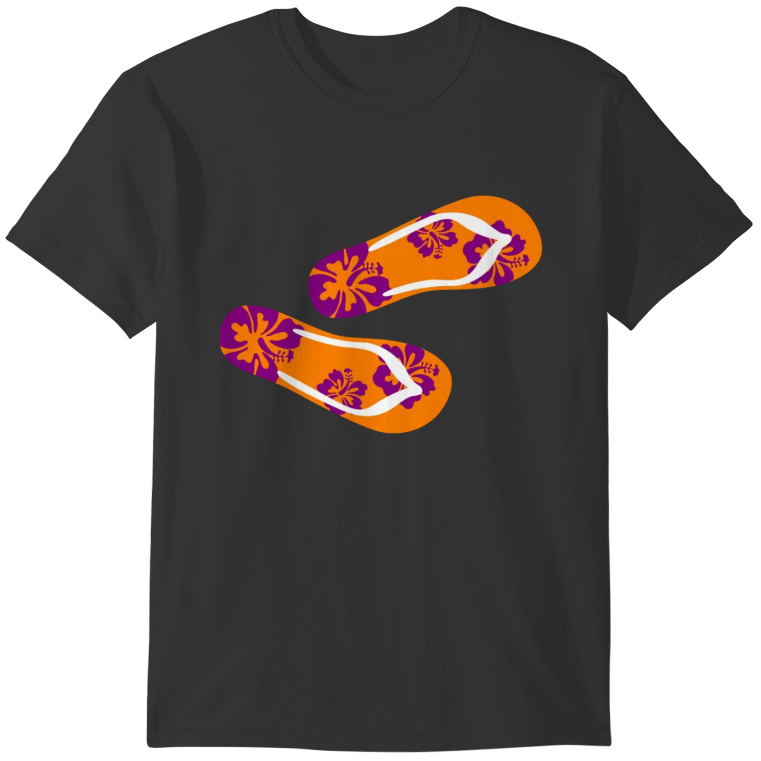 Tongs Hawaïennes Tongs Violettes Vacances D'été T-shirt