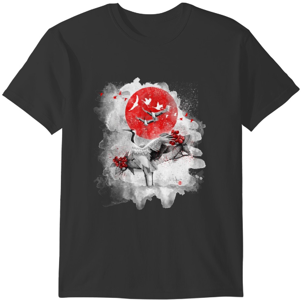 La Grue, Tsuru, Symbolise La Longévité Au Japon T-shirt