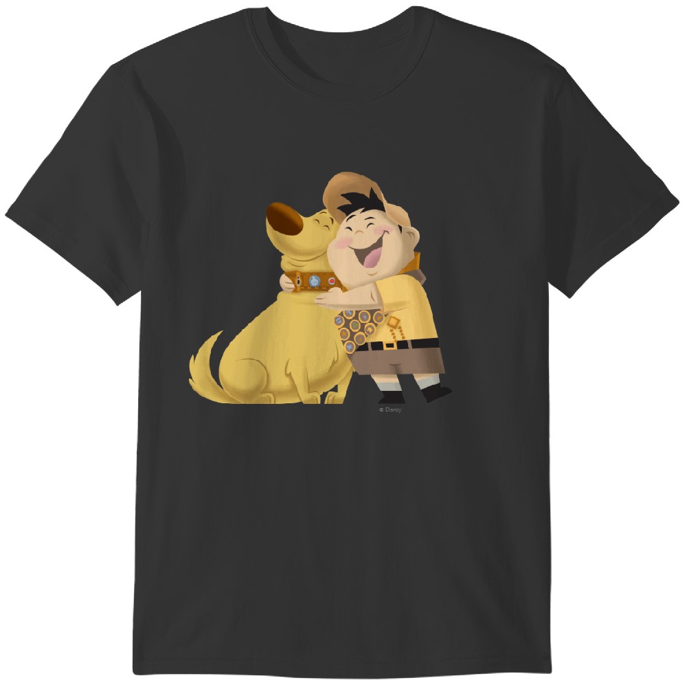Russell Hugging Dug - Pixar UP! T Shirts