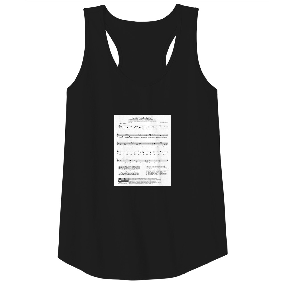 Star-Spangled Banner National Anthem Music Sheet Tank Top