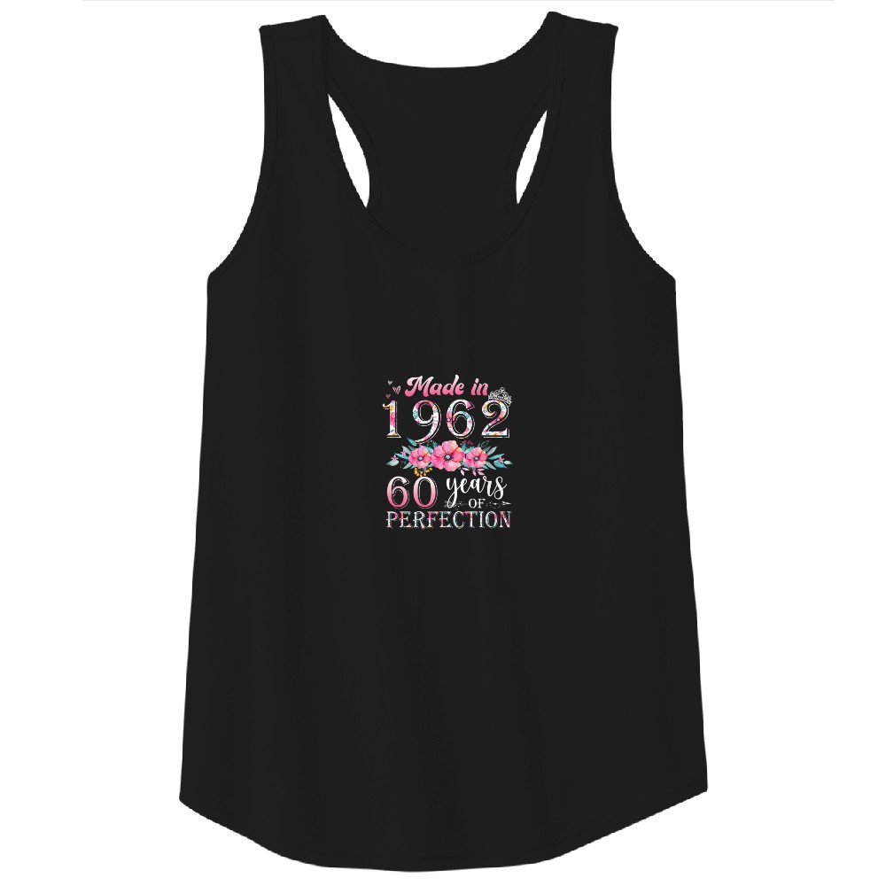 Made In 1962 Floral 60 Year Old 60Th Birthday Wome Tank Top
