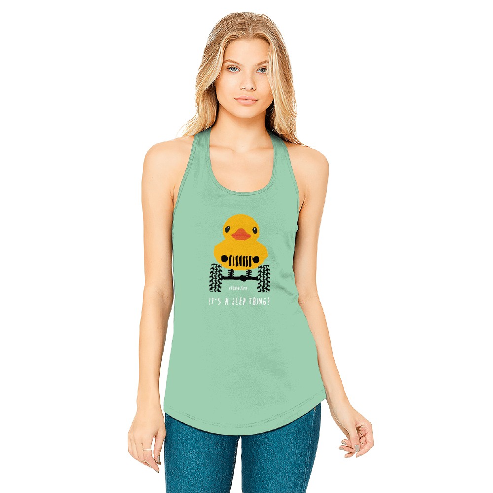 Cute Jeep Rubber Duck On Offroad Wheels Duckduck Tank Top