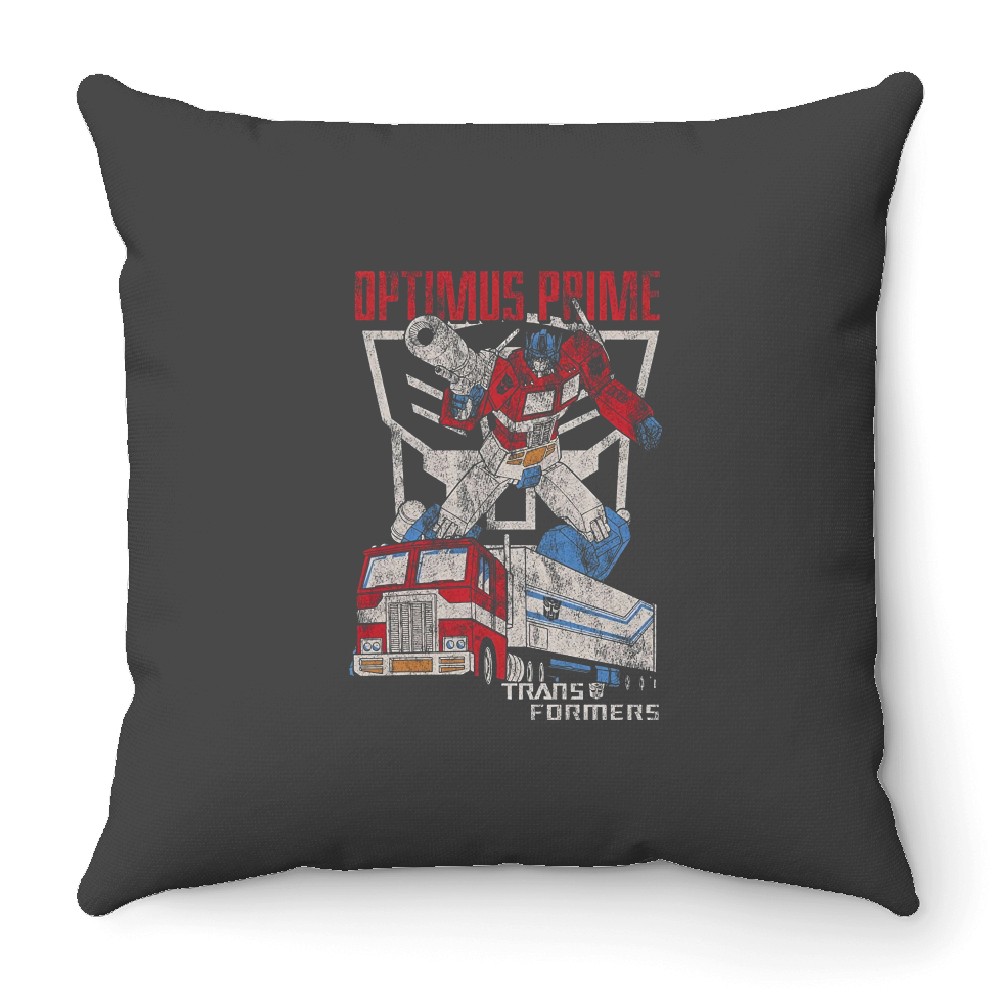 Transformers Optimus Prime Vintage Autobots Throw Pillow Throw Pillows