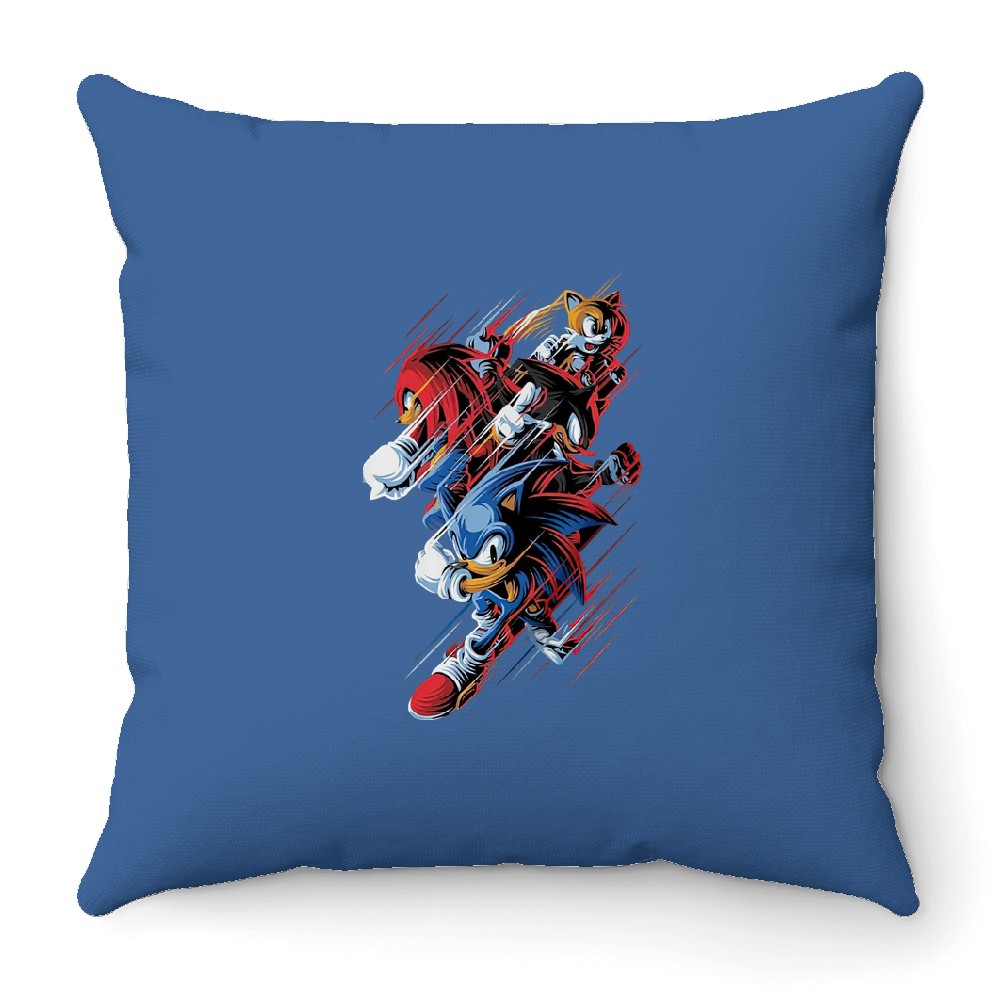 Sonic Shadow Knuckles Tails Sonic The Hedgehog Characters Throw Pillows
