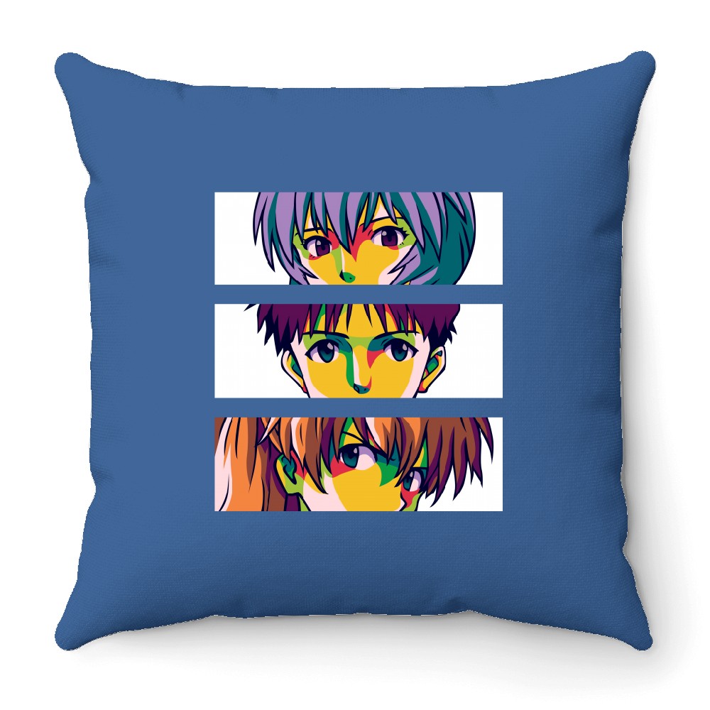 Evangelion Pilots - Neon Genesis Evangelion - Throw Pillows