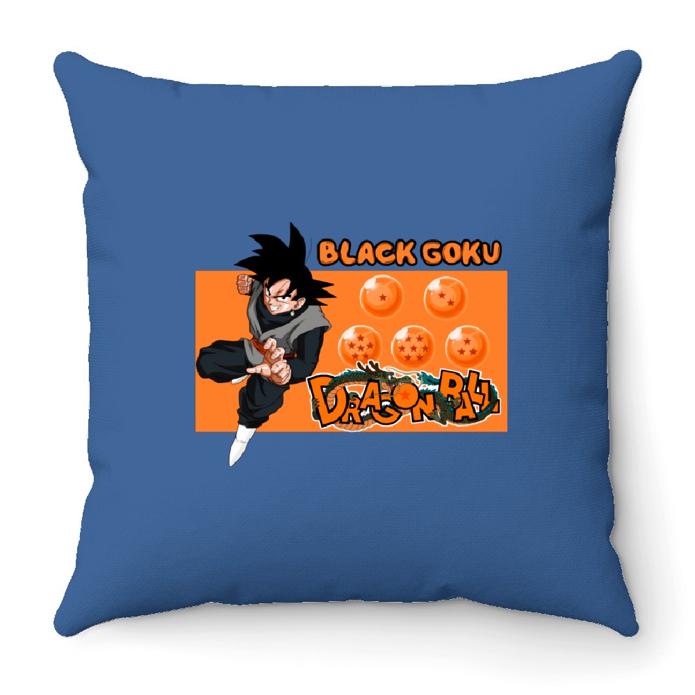 Black Goku Orange Version - Black Goku - Throw Pillows