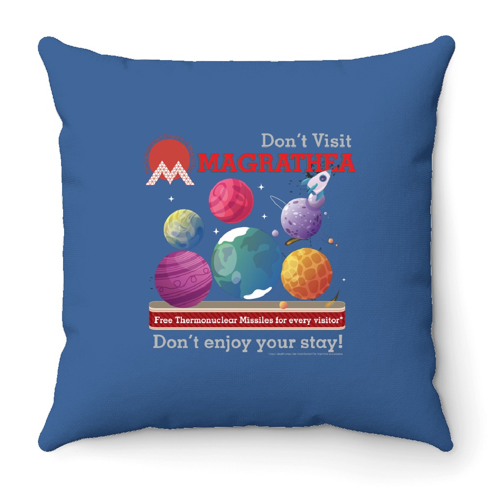Don't Visit Magrathea - Hitchhikers Guide To The Galaxy - Throw Pillows
