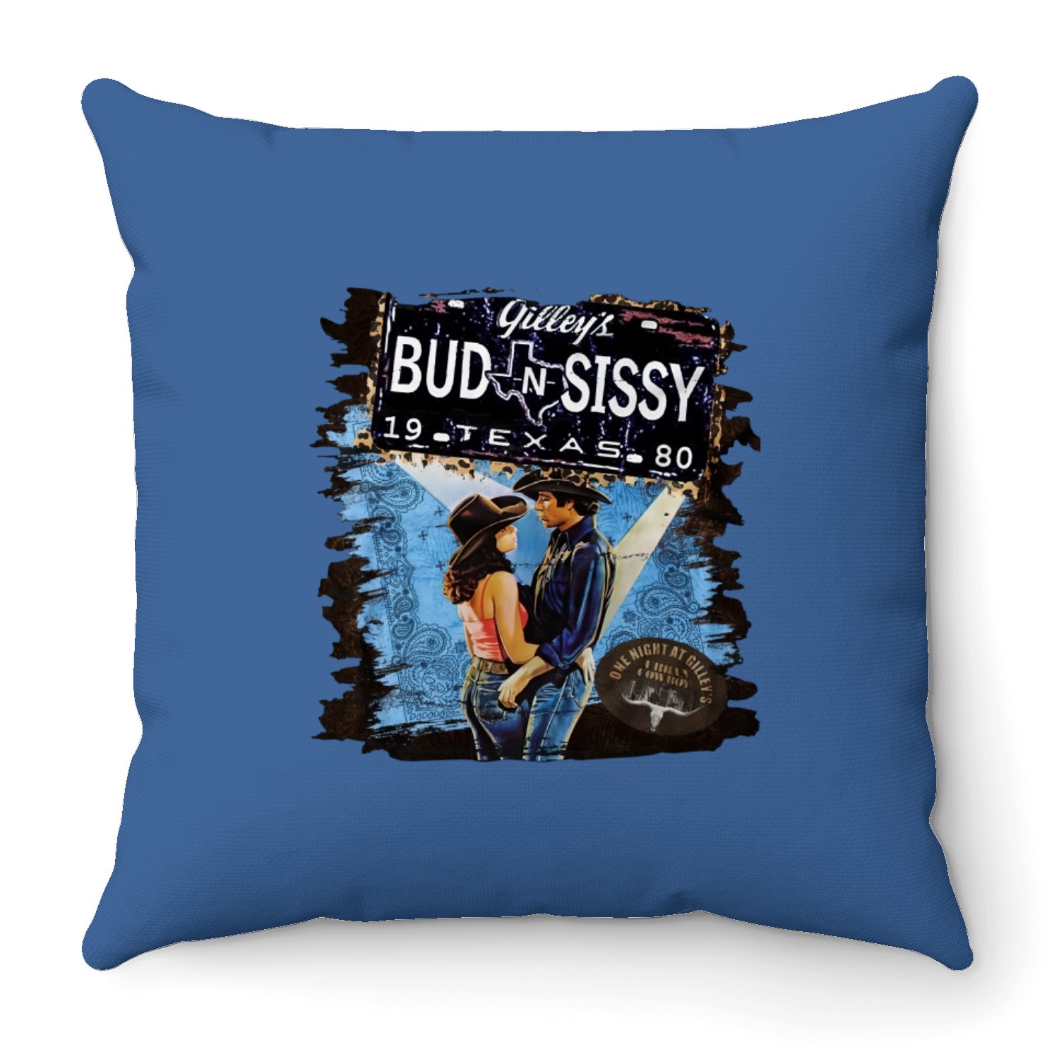 Bud And Sissy Urban Cowboy Movie Throw Pillows