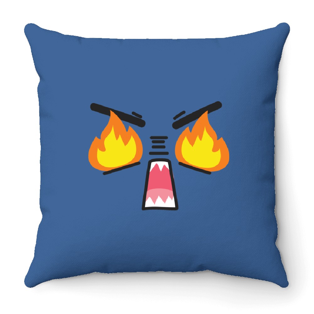 Angry Ascii Emoji Face Throw Pillows