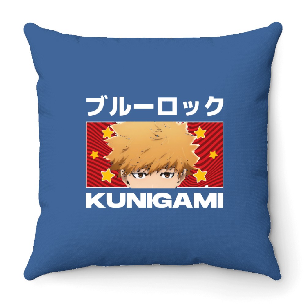 Blue Lock - Rensuke Kunigami Peeker Throw Pillows