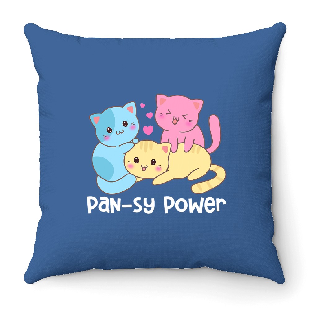 Pansy Power Pansexual LGBTQ Pan Pride Gender Equality Throw Pillows