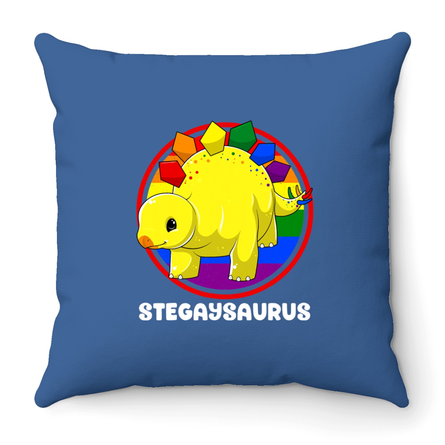 Stegaysaurus Gay Stegosaurus LGBTQ Dinosaur Gay Pride Month Throw Pillows
