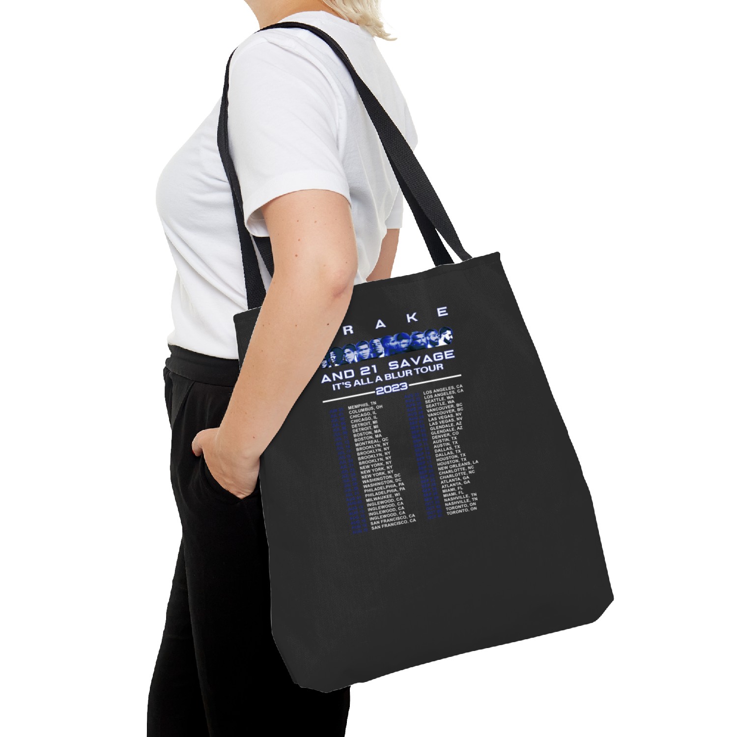 Vintage Drake 21 Savage Tour Tote Bags (AOP), Drake It's All A Blur ...